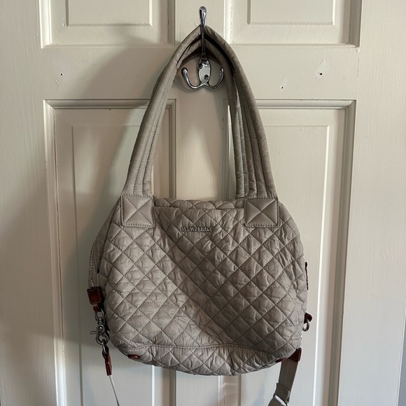 MZ Wallace | Bags | Mz Wallace Medium Sutton Deluxe Bag In Light Grey | Poshmark